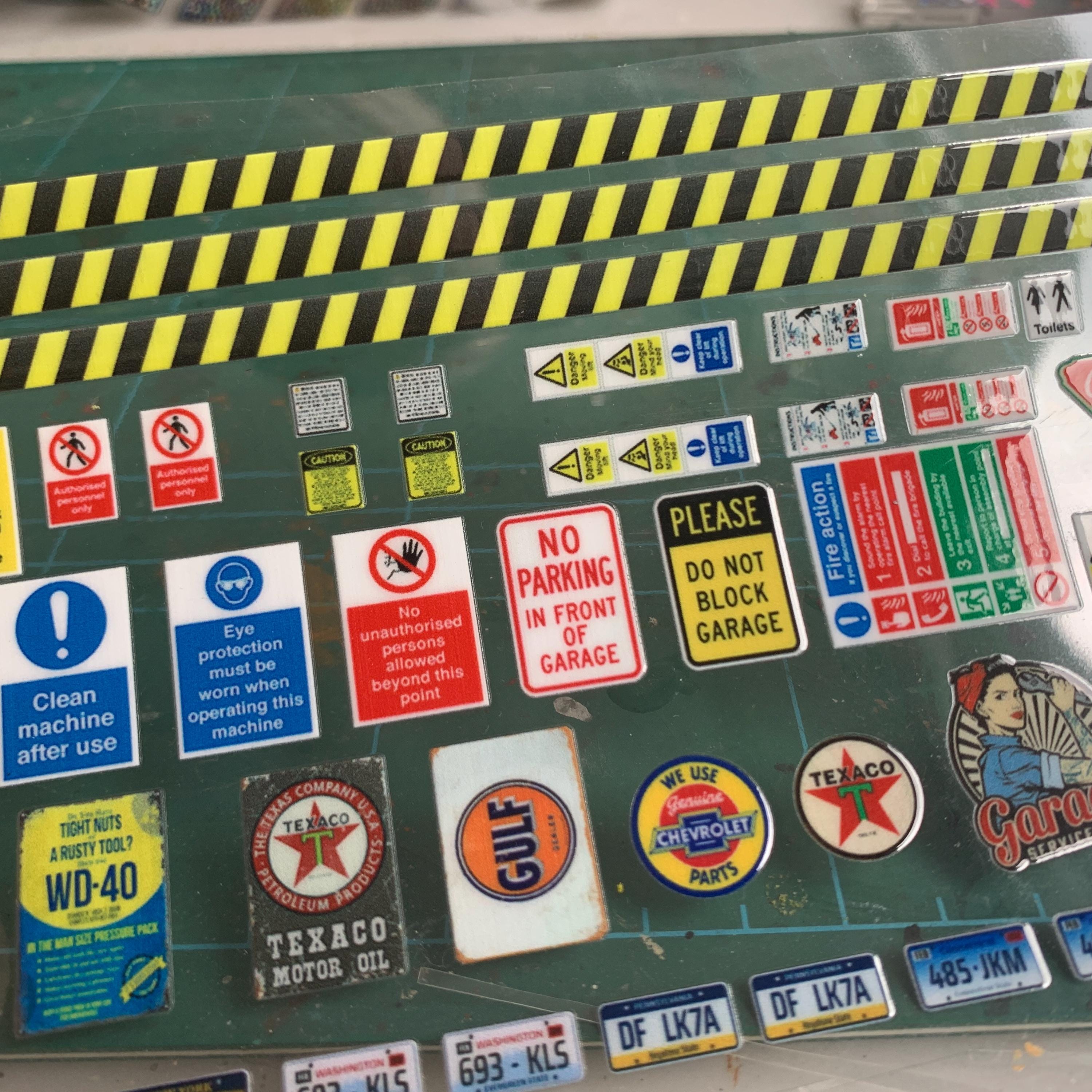 1/24 1/25 Scale Garage Diorama Stickers – 103 Mini Signs, Posters, Wall ...