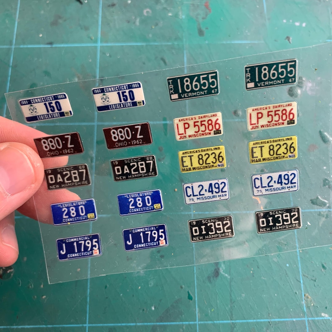 1/18 Scale Vintage License Plates • Set of 10 Packs • 1960s 1970s ...