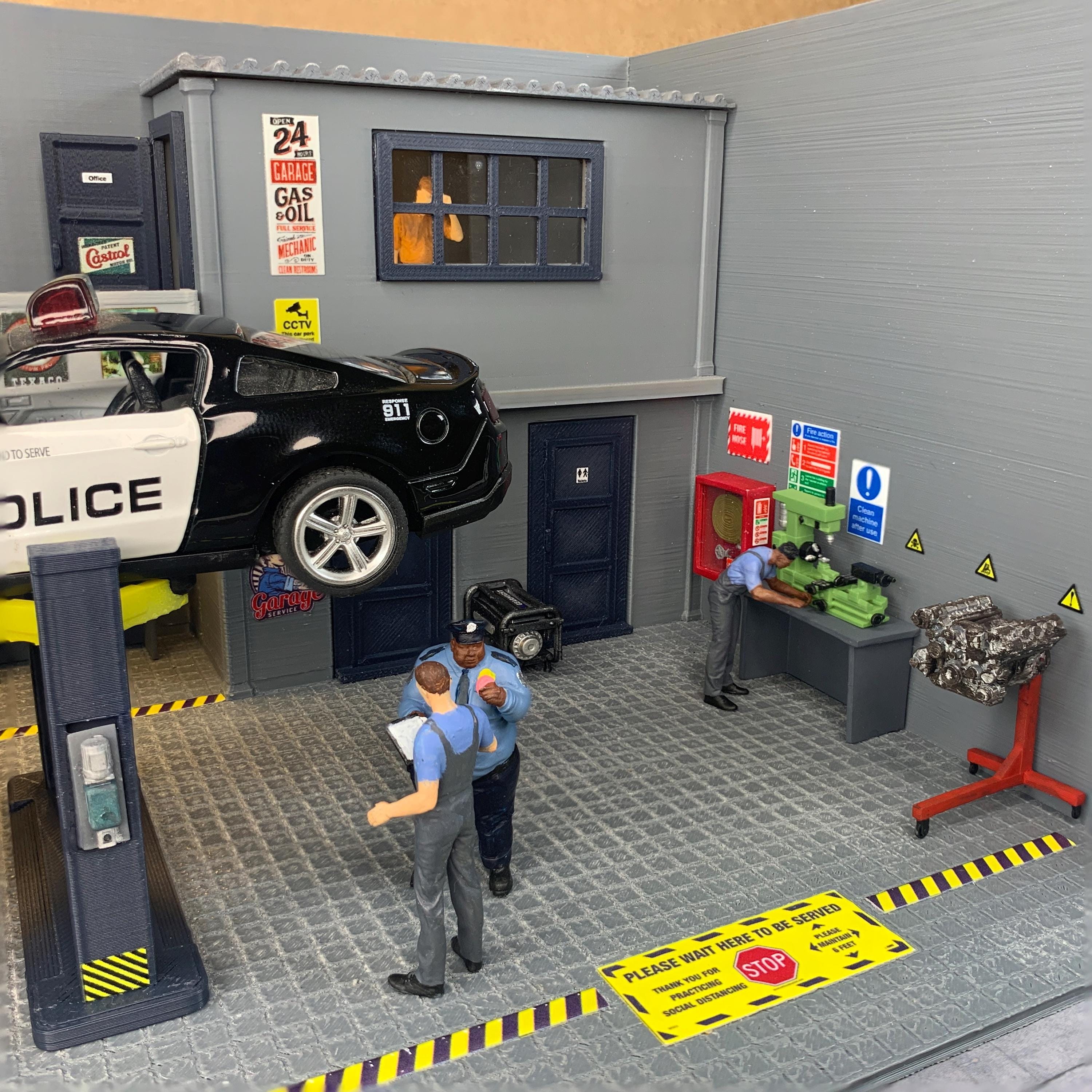 1/64 Scale Garage Diorama Stickers – 103 Mini Signs, Posters, Wall ...