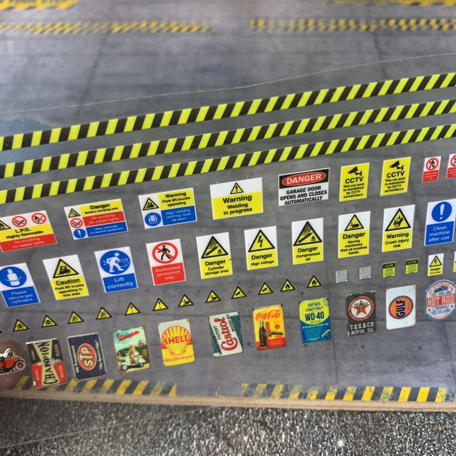 1/64 Scale Garage Diorama Stickers – 103 Mini Signs, Posters, Wall ...