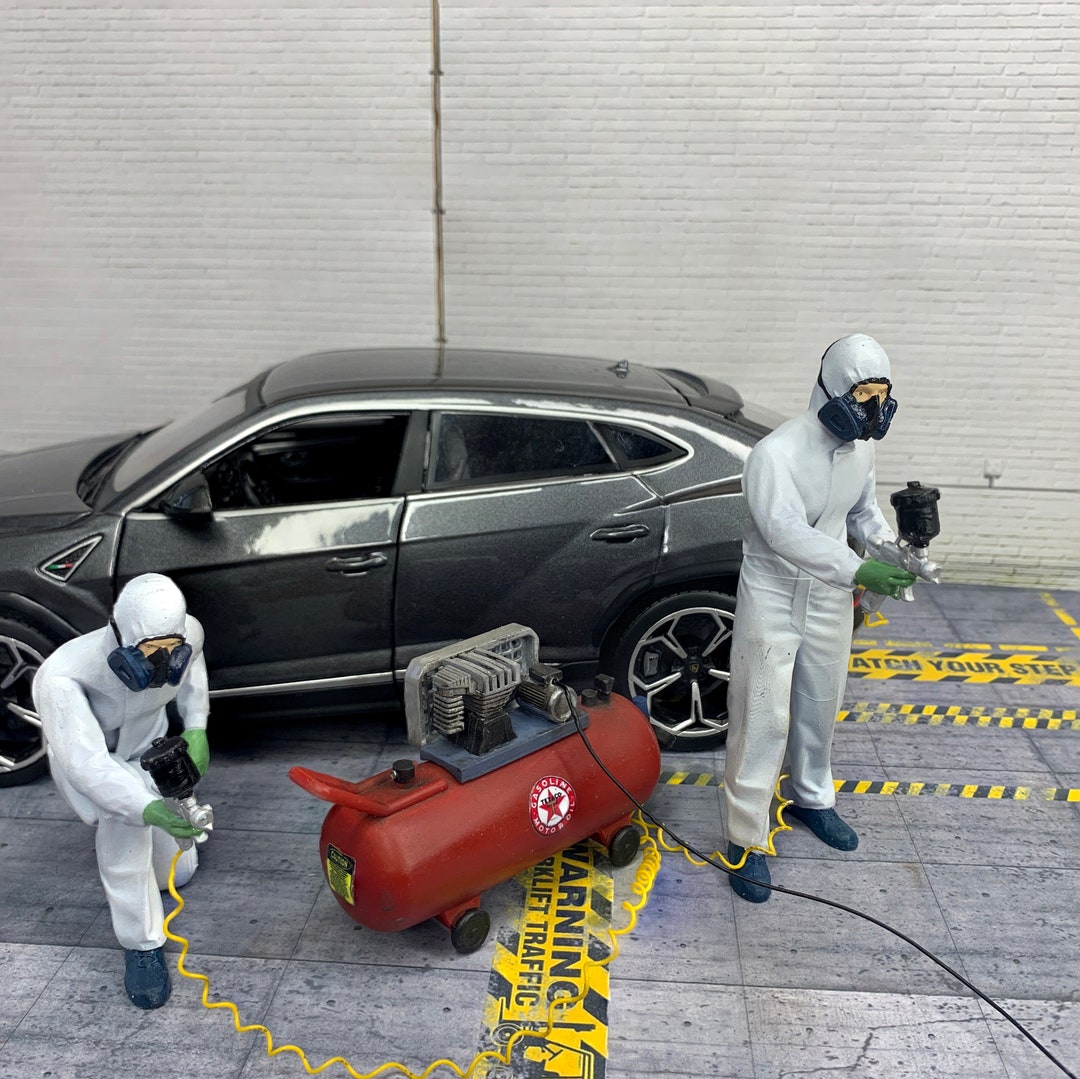 1:18 Scale Car Painters' Figures for Garage Diorama Car Set of 2 ...