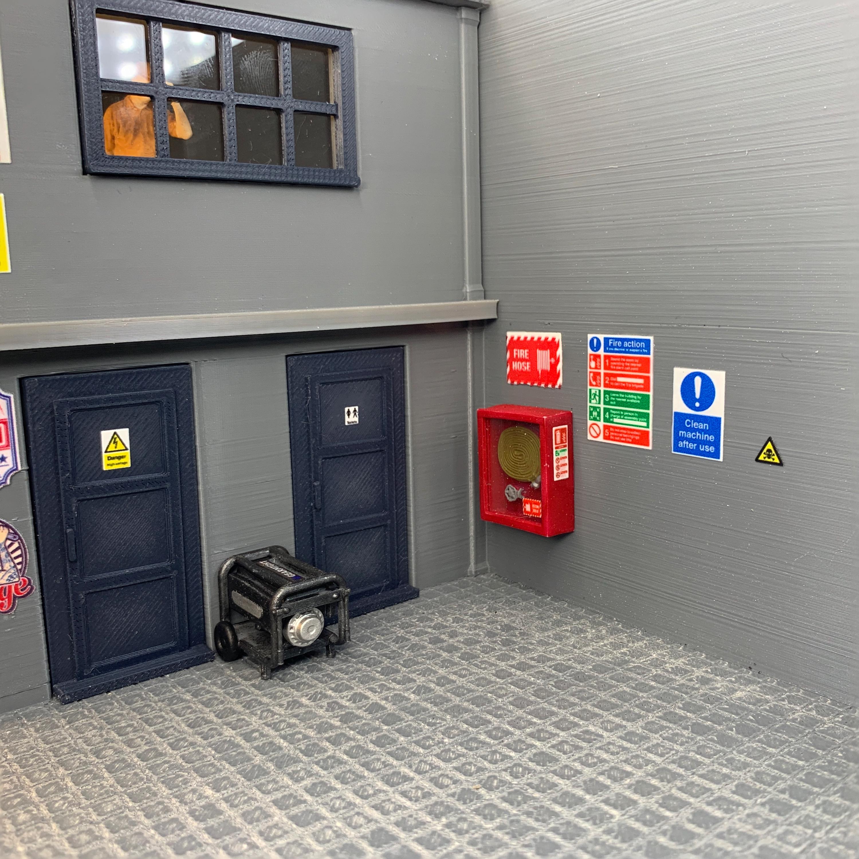 1/64 Scale Garage Diorama Stickers – 103 Mini Signs, Posters, Wall ...