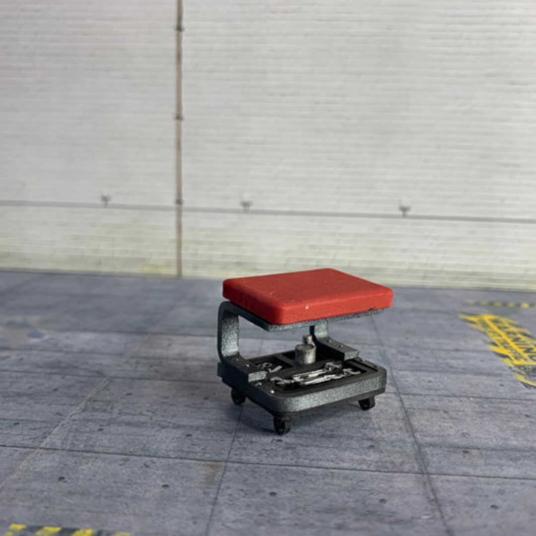 1/18 Scale Mechanics Padded Creeper Trolley Seat for Car Service Garage ...