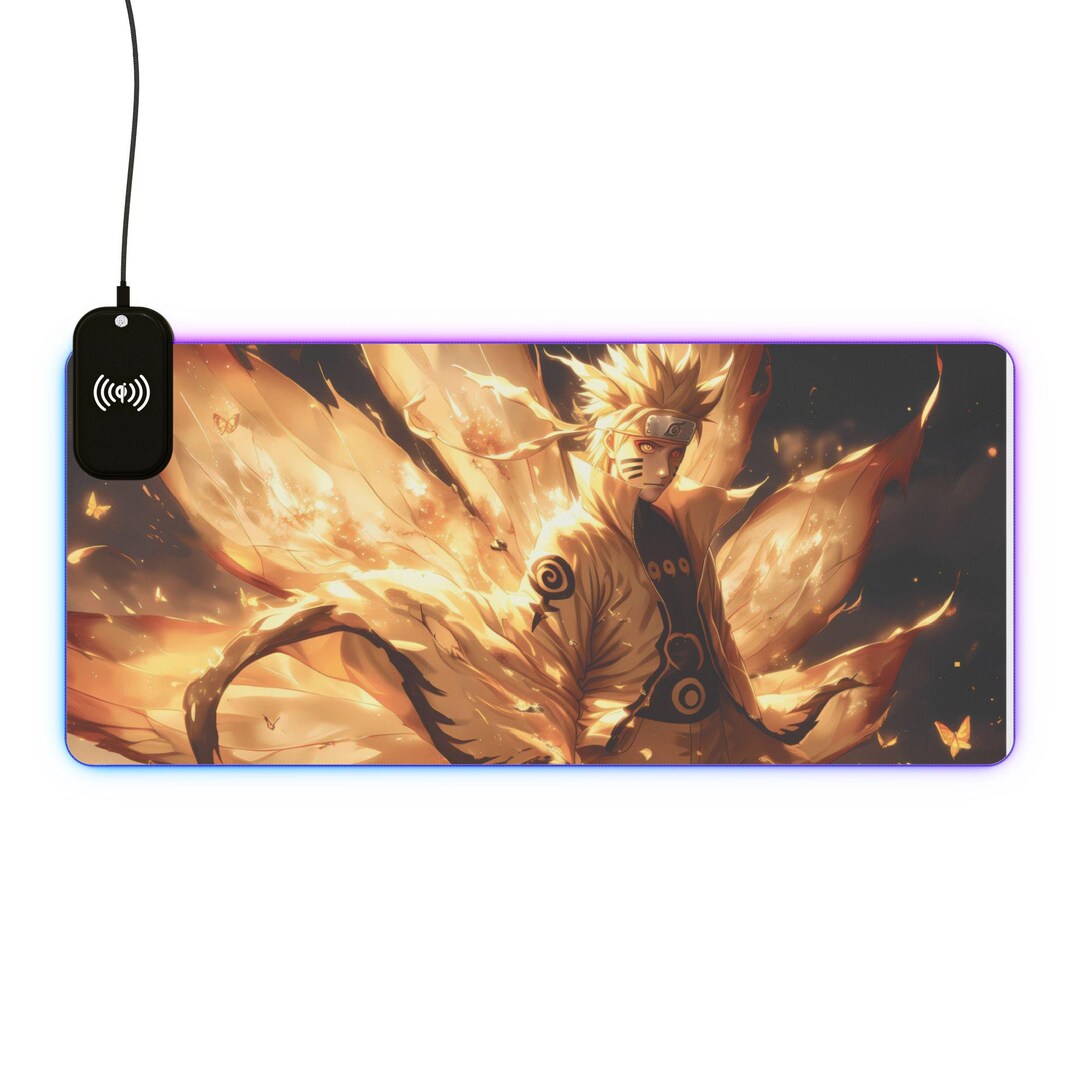 RGB Gaming Mouse Pad, Wireless Charging, Naruto Mouse Mat, Anime Desk ...
