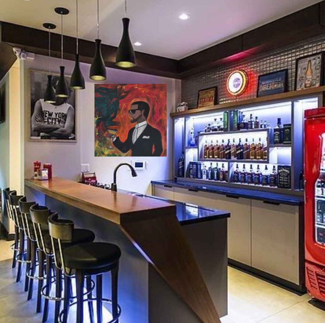 Unique lets Have a Toast Acrylic Painting 40 X 40 Cm Modern Pictures ...