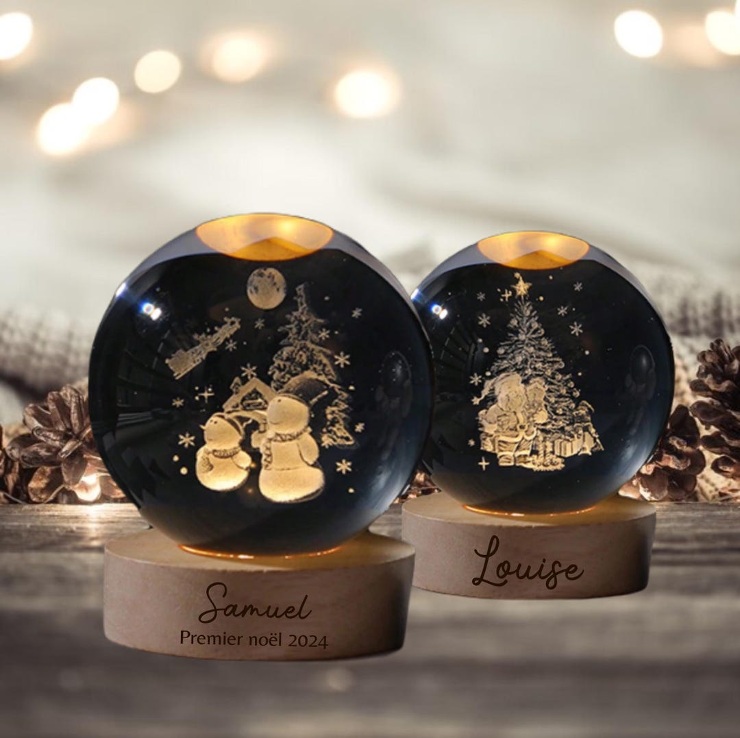 Personalized Christmas Ball Gift With Child's First Name Luminous ...
