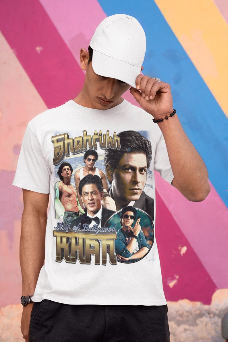 Shahrukh Khan Shirt, Shahrukh Khan Vintage T-shirt, Bollywood Shirt ...