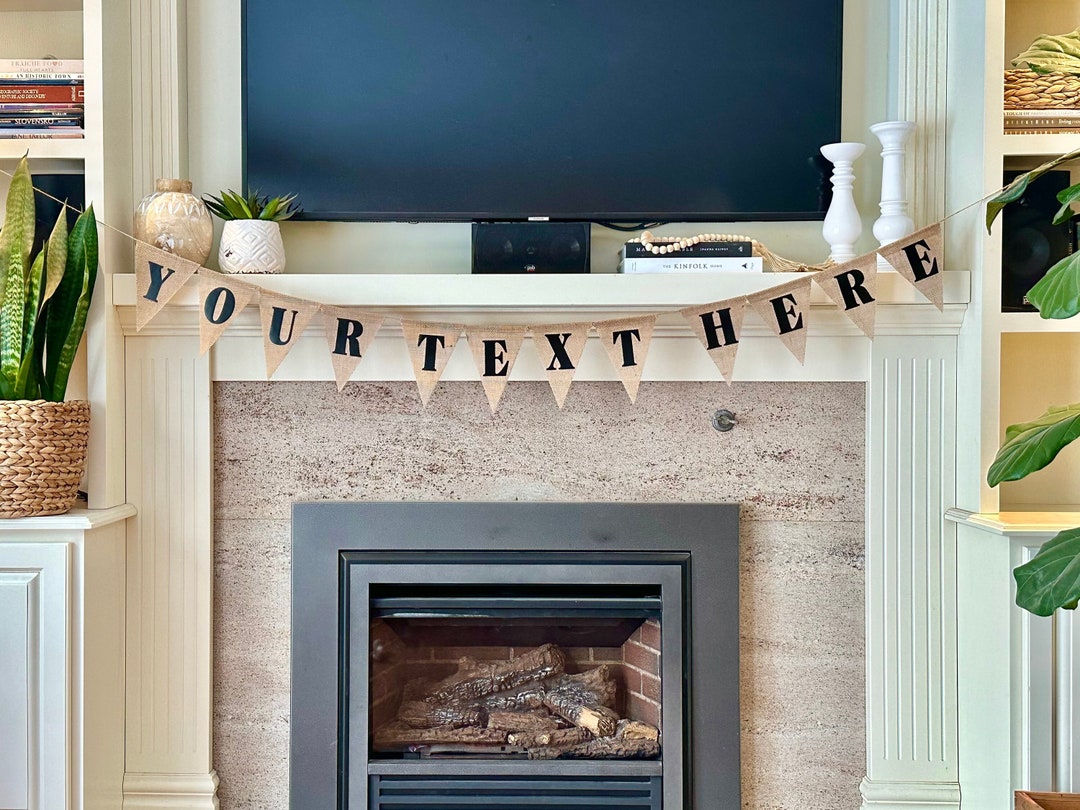 Custom Burlap Banner - Jute Bunting - Rustic Pennant - Choose Your Text ...