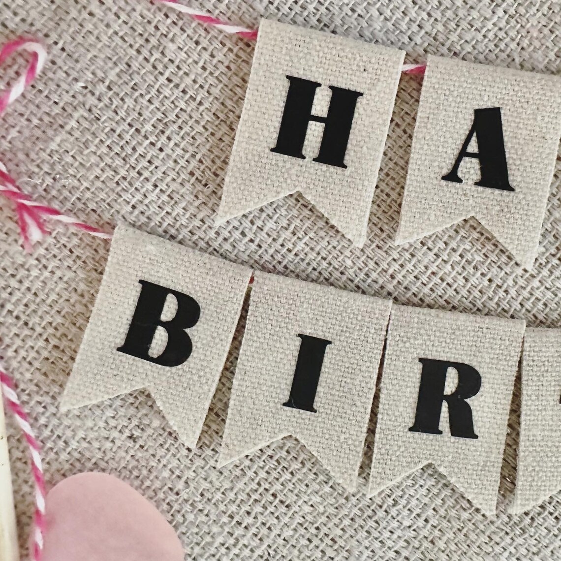 Birthday Cake Banner / Rustic Birthday Cake Topper / Happy Birthday ...