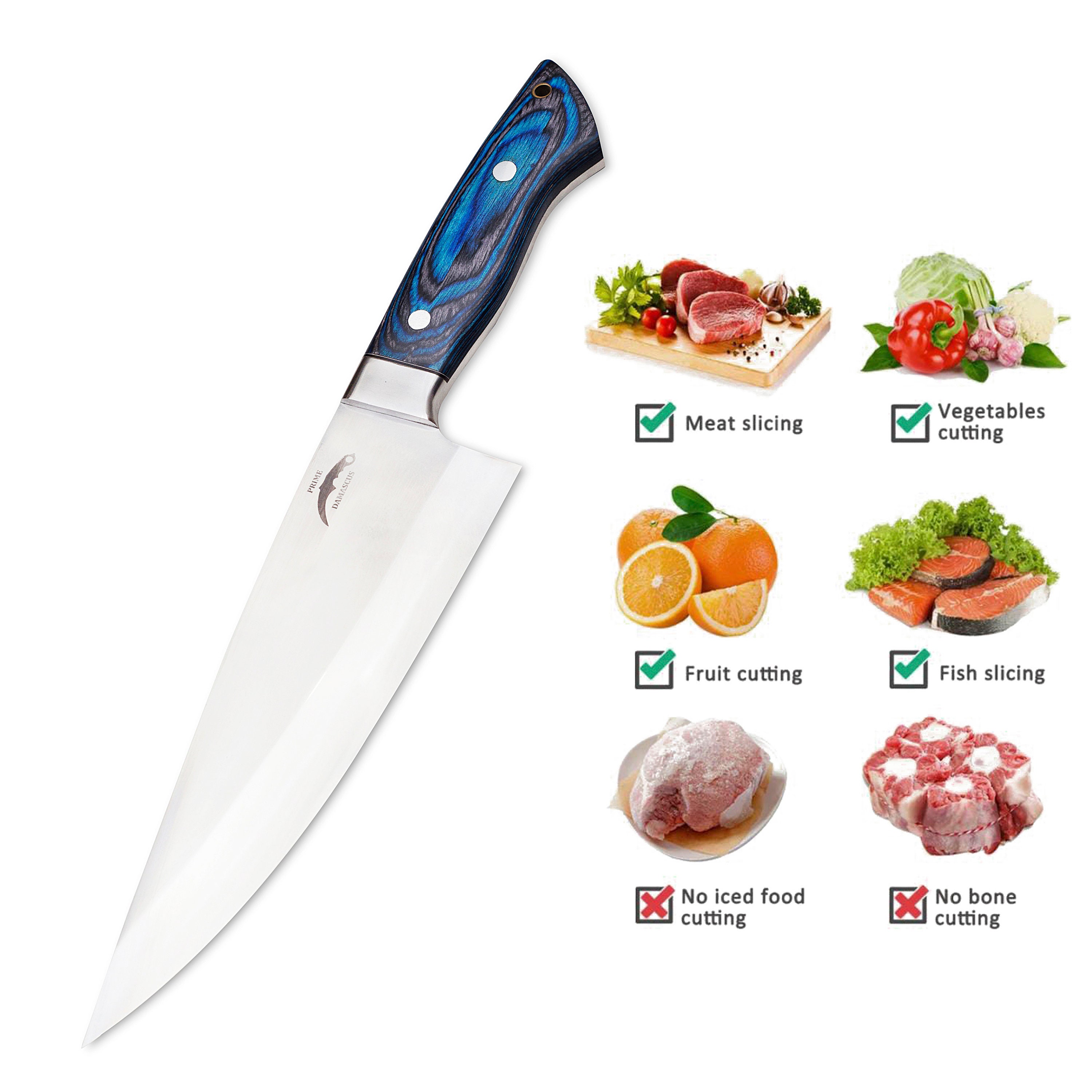 Custom Handmade Japanese Chef Knife, Kitchen Knife, Bush Craft Knife ...