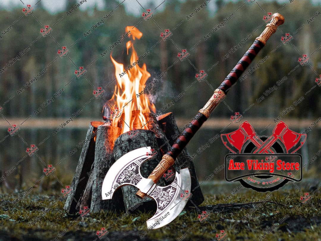 Hand Forged Viking Axe Medieval Battle Ready Handmade Camping Axe ...