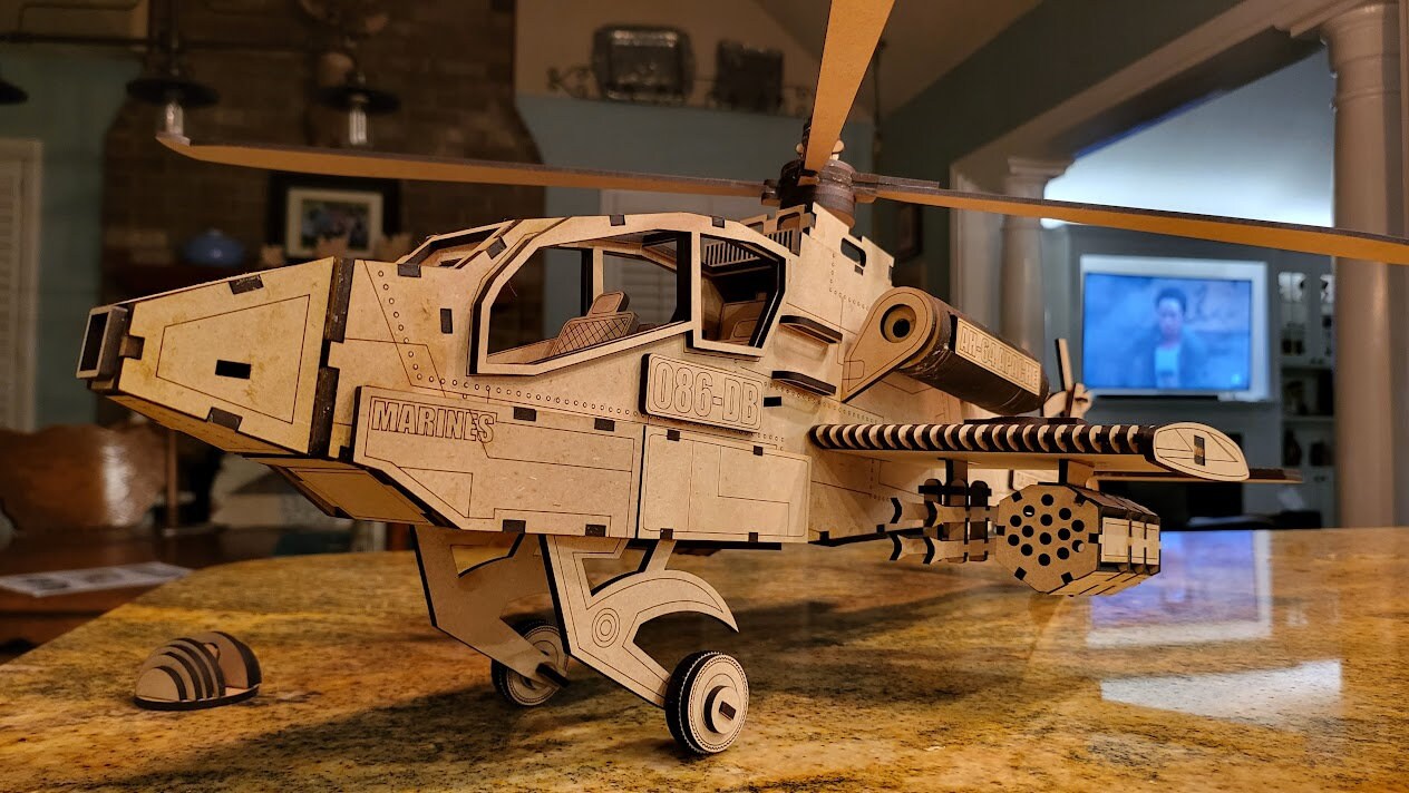 3D Wood Puzzle - Black Hawk Helicopter - Etsy