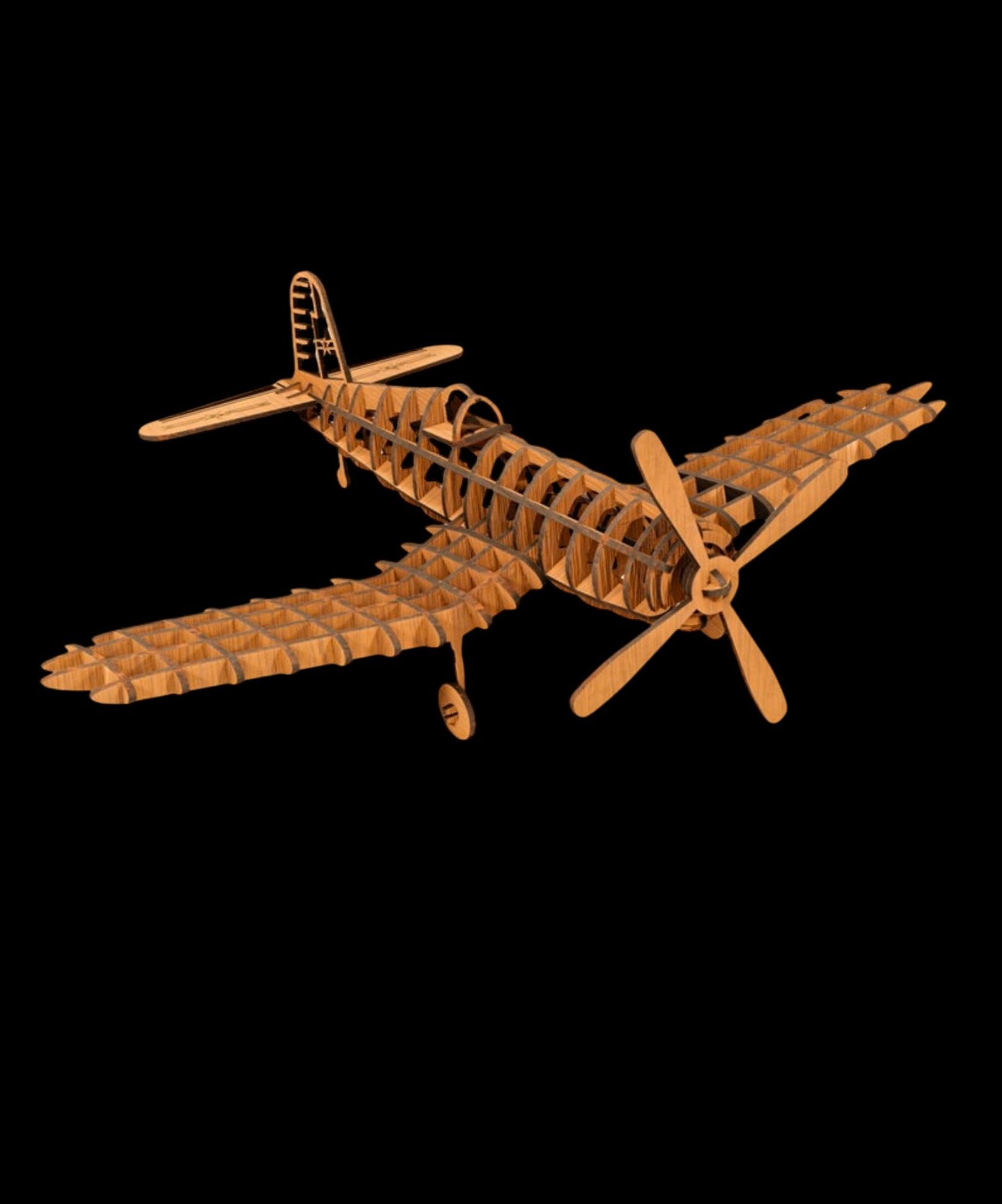 3D Wood Puzzle - Airplane - Corsair - Etsy