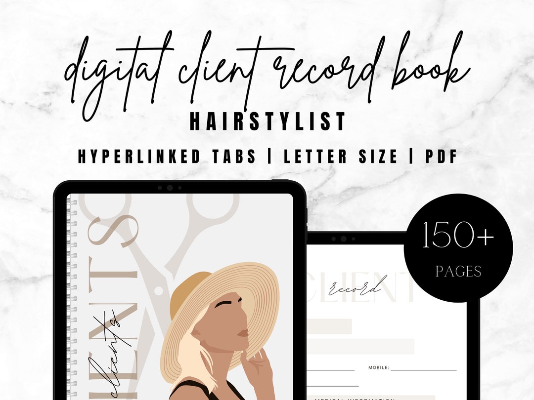 PLR Minimal Digital Client Record Book Hair Client Intake Form Binder ...