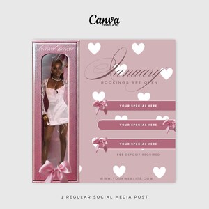 January Books Open Flyer Bookings Open Editable Canva Template Hair ...