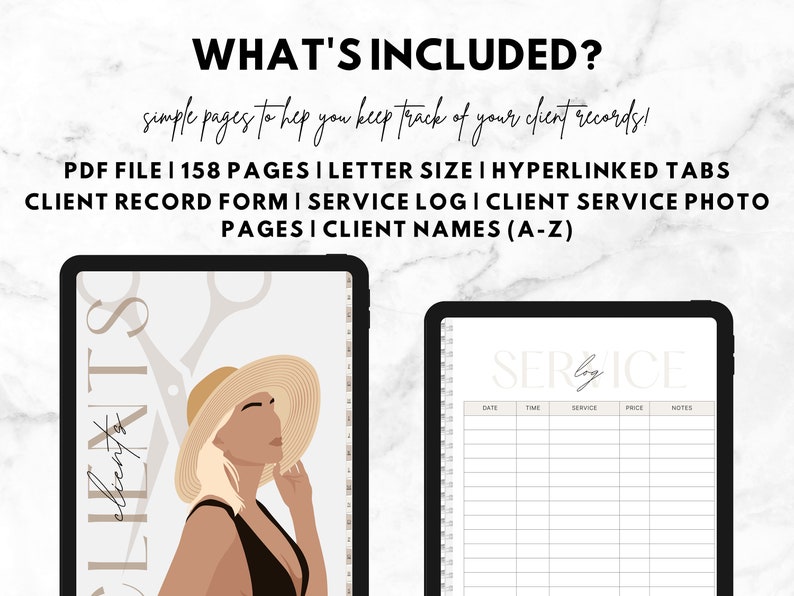 PLR Minimal Digital Client Record Book Hair Client Intake Form Binder ...
