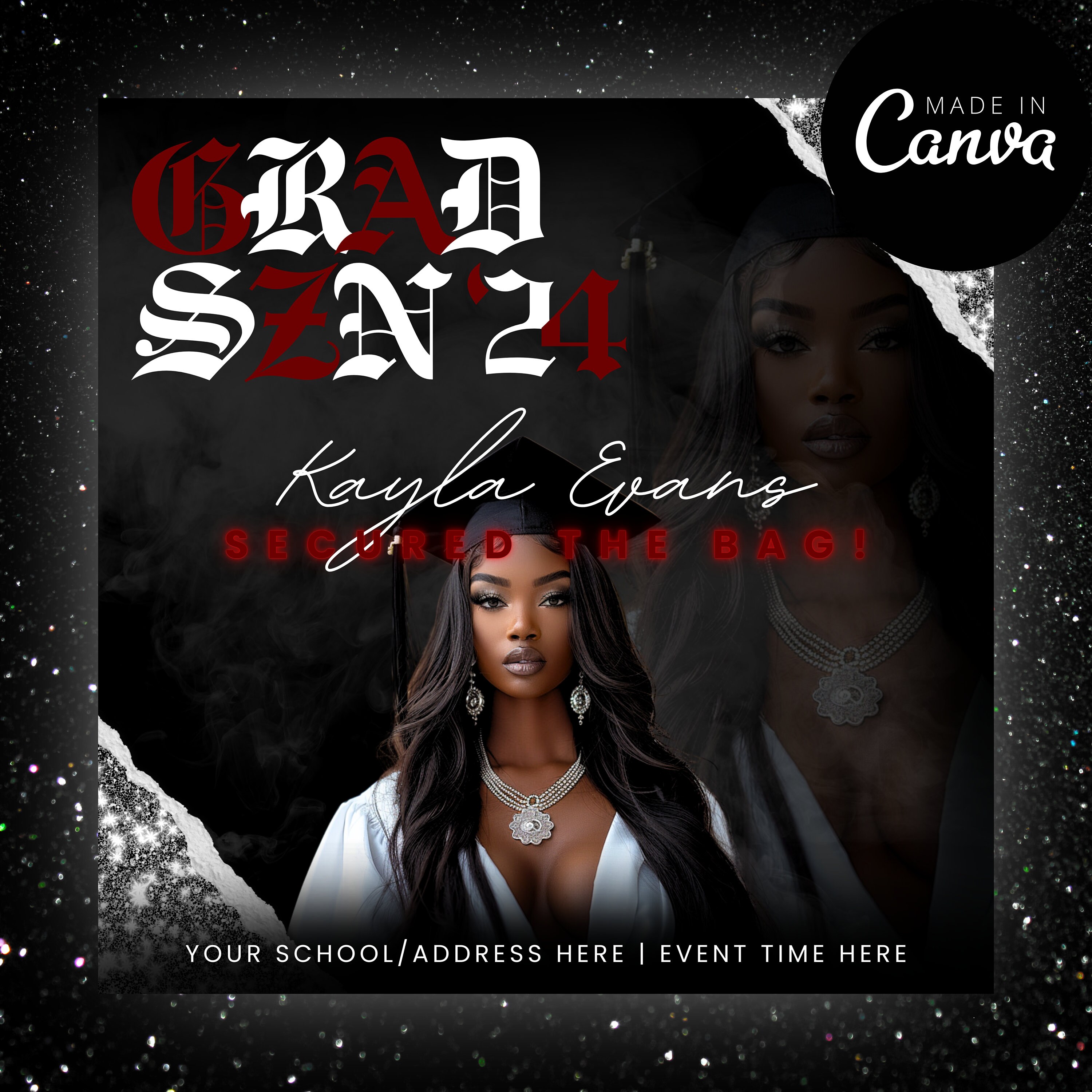 Editable Graduation Invitation Flyer Graduation Flyer Graduation Party ...