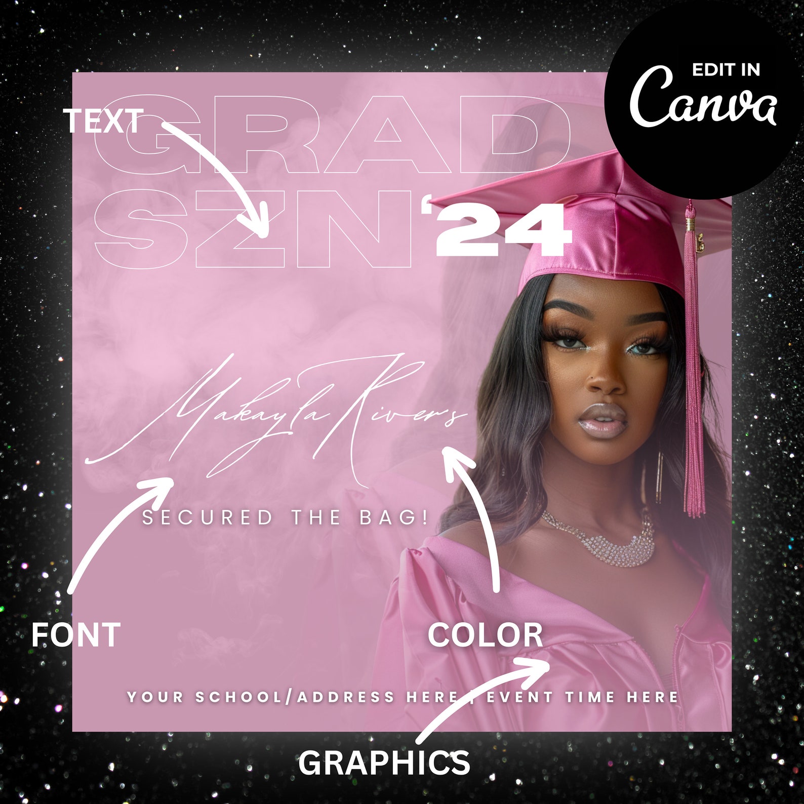 Graduation Flyer Graduation Party Flyer Editable Graduation Invitation ...