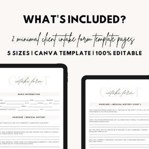 Hairstylist Client Intake Form Canva Template Salon Client Intake ...