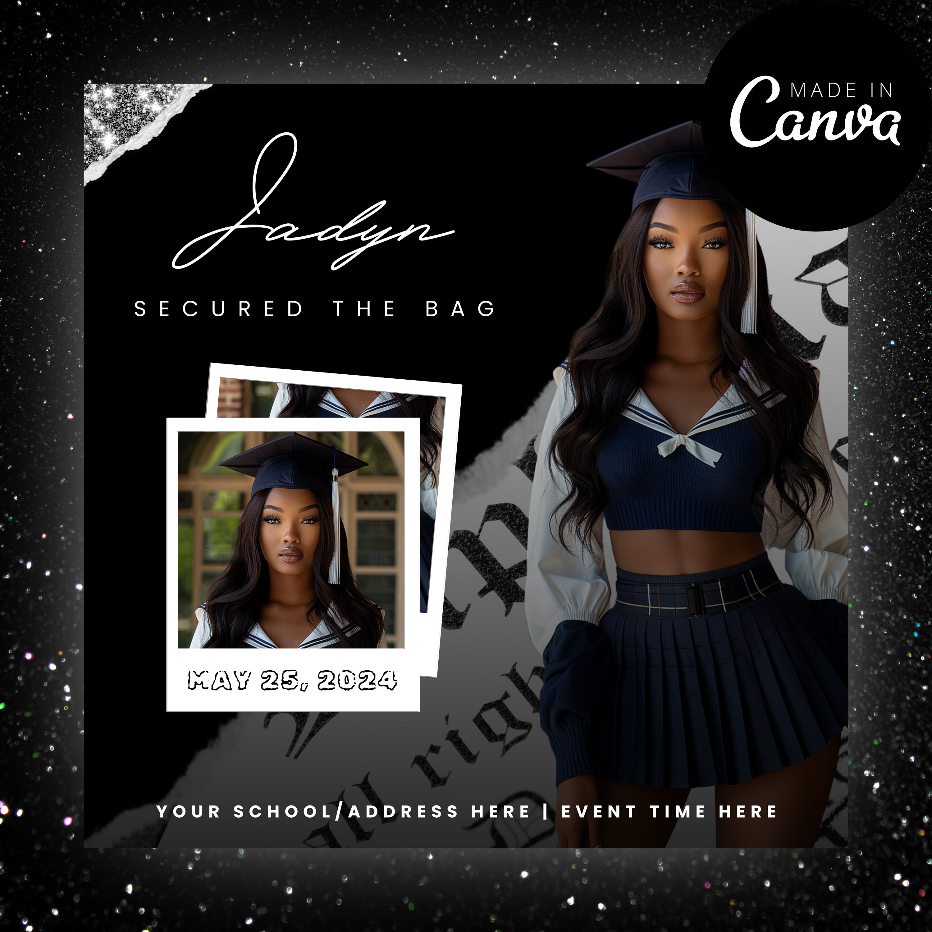 Editable Graduation Invitation Flyer Graduation Flyer Graduation Party ...