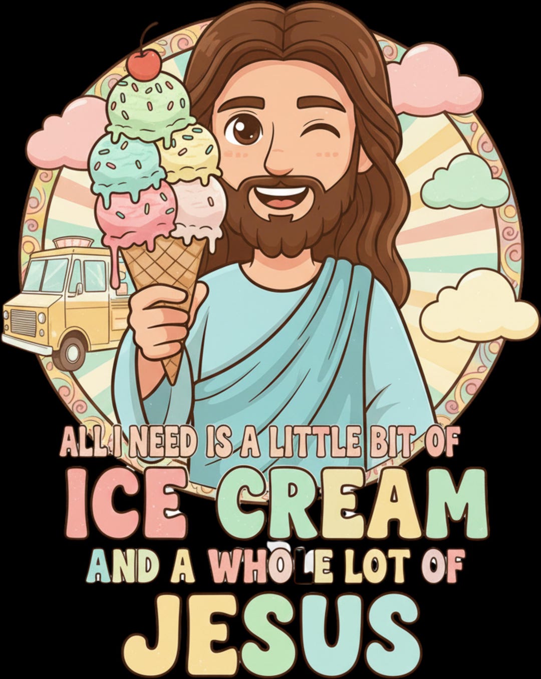 Jesus Ice Cream PNG, Sweet Jesus Sublimation, Christian Summer Design ...