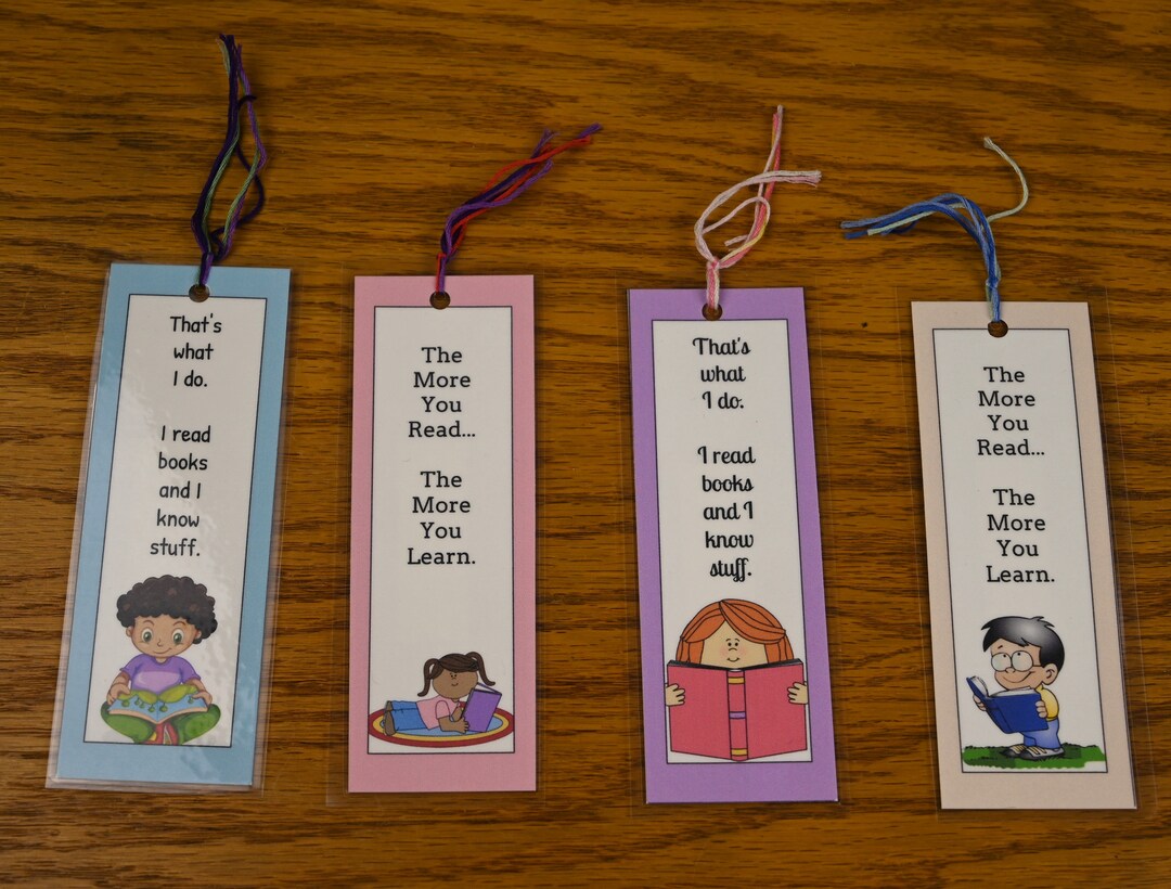 Laminated Card Stock Bookmarks for Children, Great Gift for Young ...