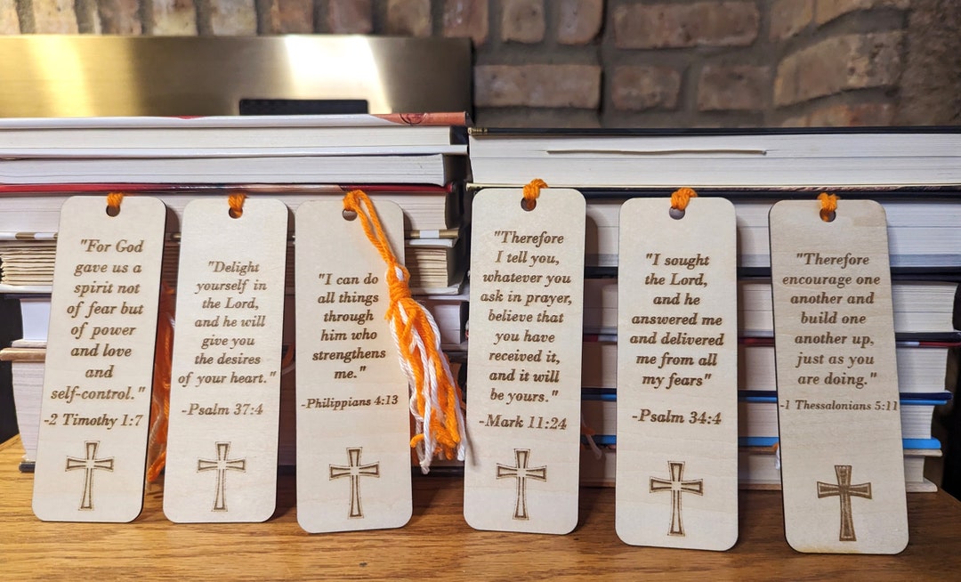 Encouraging Bible Verse Wooden Engraved Bookmarks for Avid Readers ...