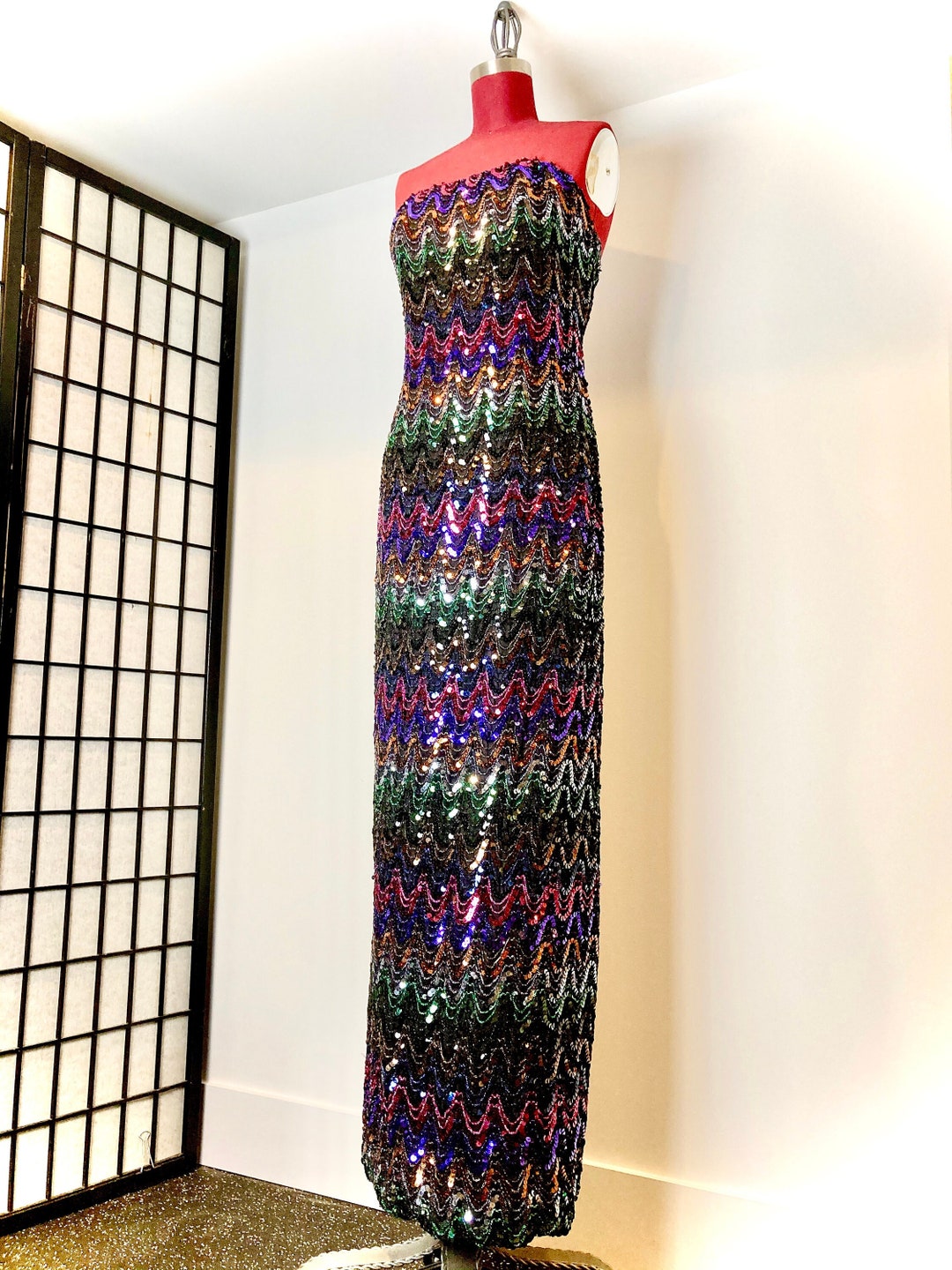 Vintage 70's Sequin Mike Benet Disco Gown Perfection - Etsy