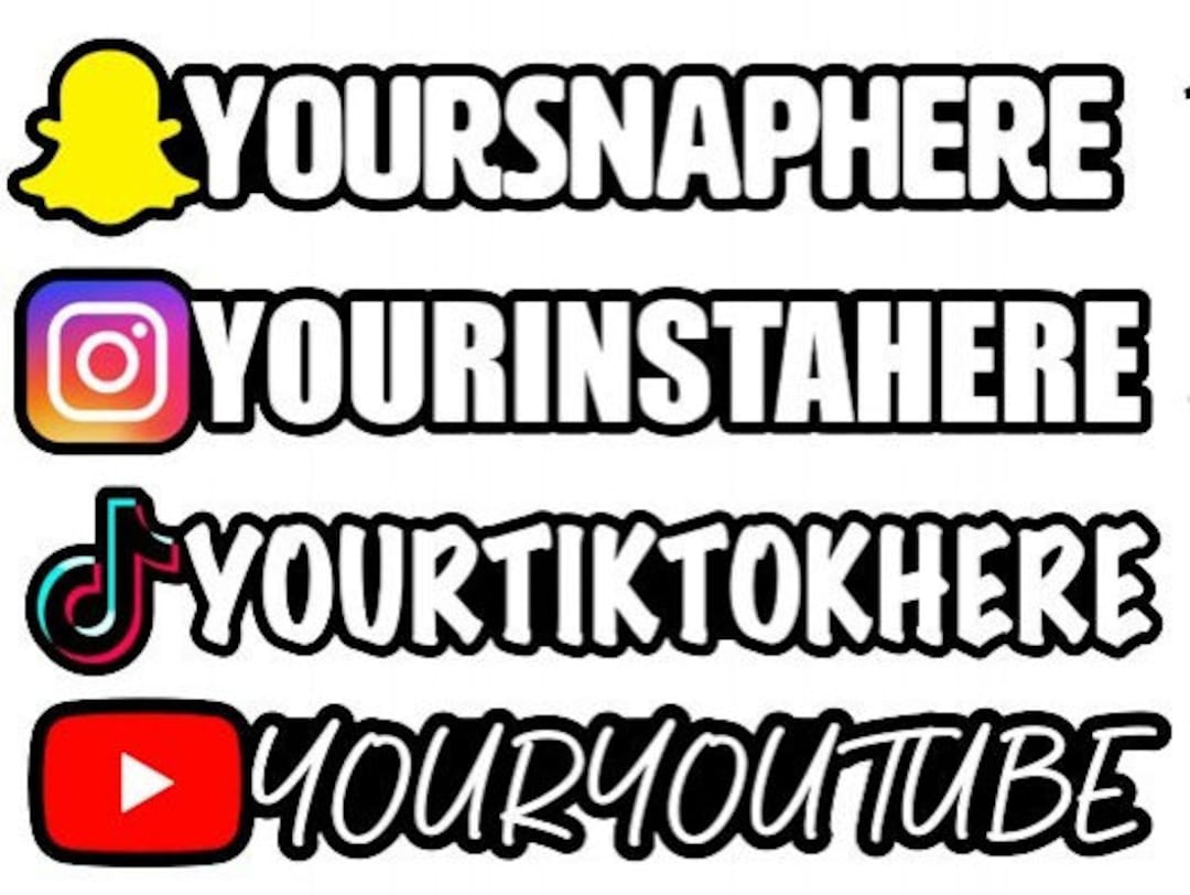 Custom Social Media Username Stickers - Etsy