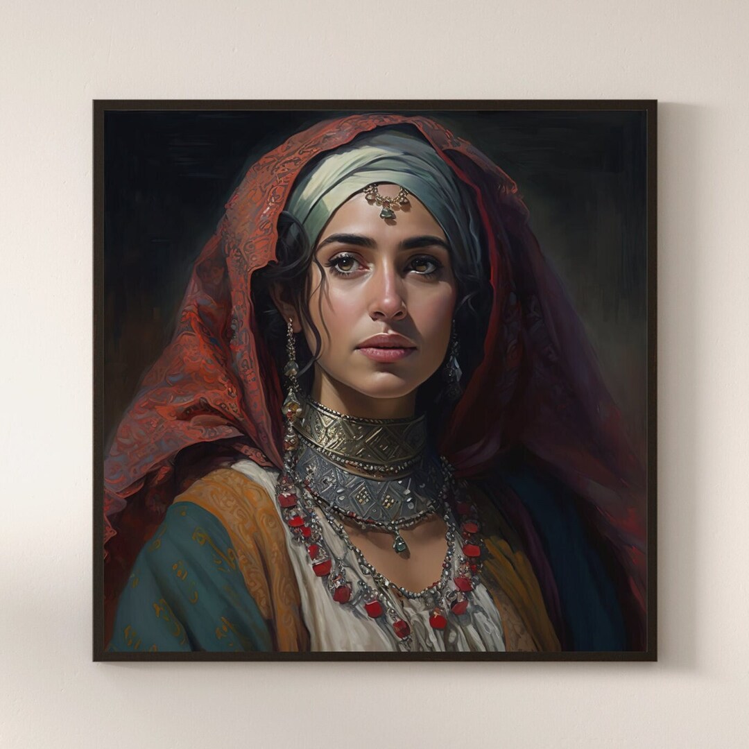 Middle Eastern Woman Ethnic Painting | Ethnic Portrait Arab Woman ...