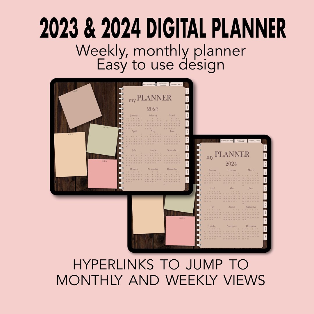 2023 and 2024 Digital Planner, iPad Planner, Weekly and Monthly Planner ...