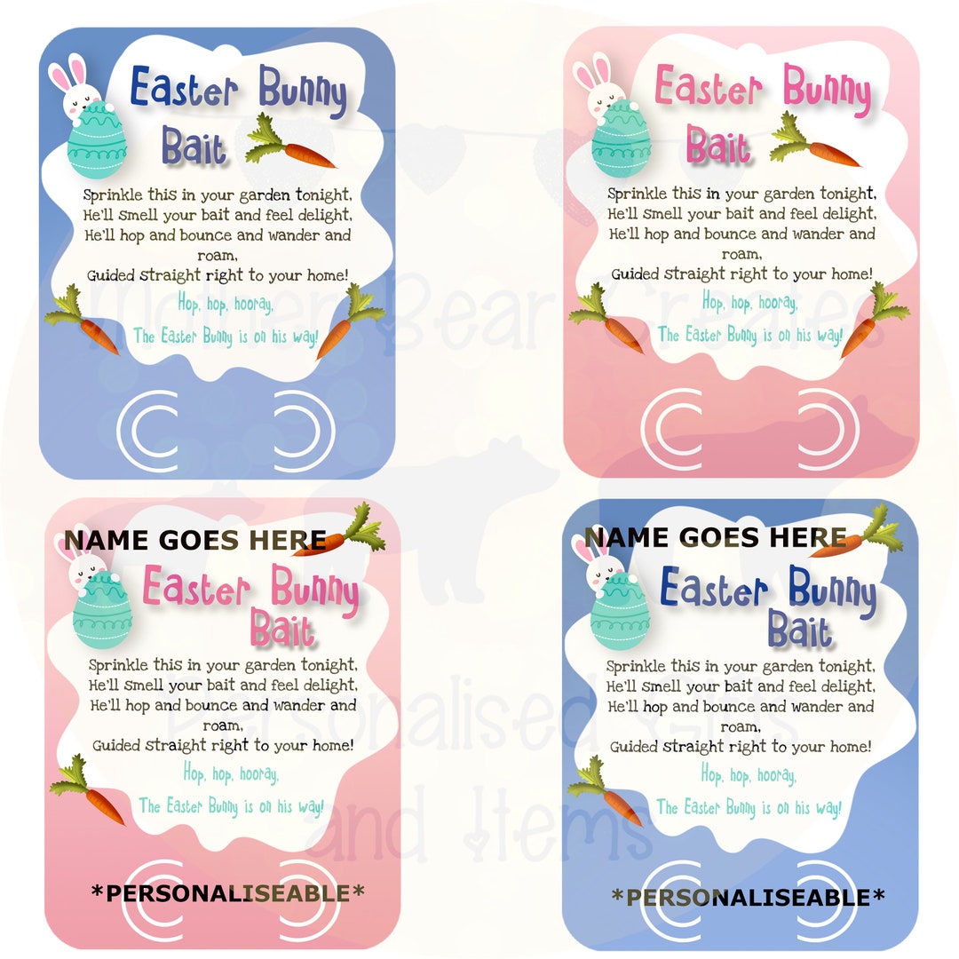 Easter Bunny Bait Print Then Cut Bundle Png's in Pink and Blue ...
