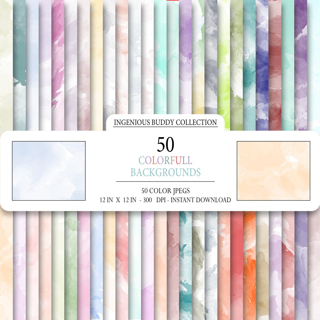 50 Watercolor Texture Digital Backgrounds Commercial Use - Etsy