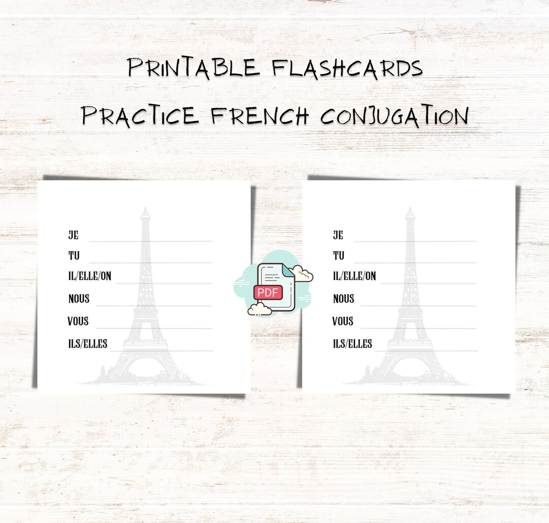 French Verbs Conjugation Flashcards Printable Emily in Paris - Etsy