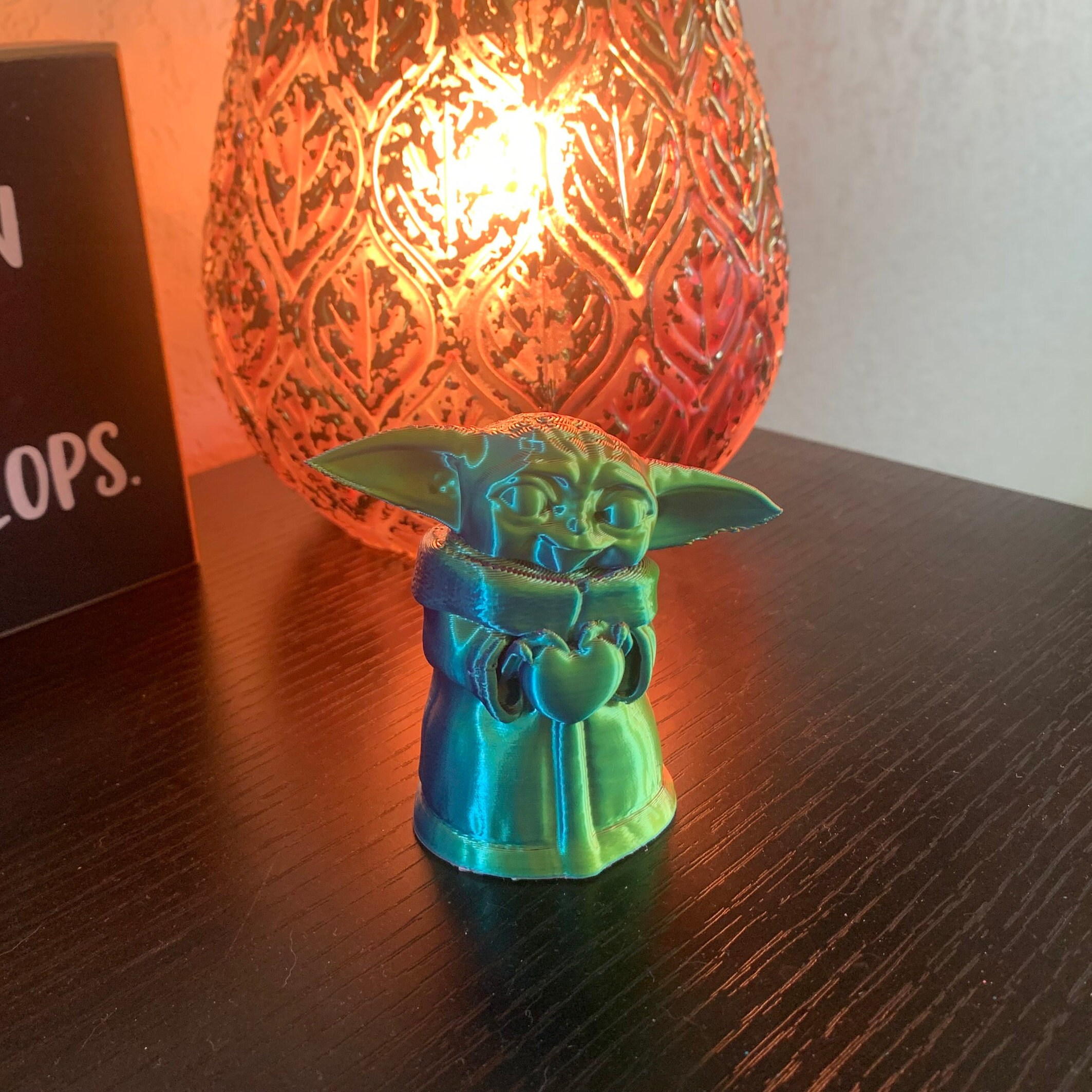 Adorable Grogu Figure Holding a Heart. Pink, Gold, Green - Etsy