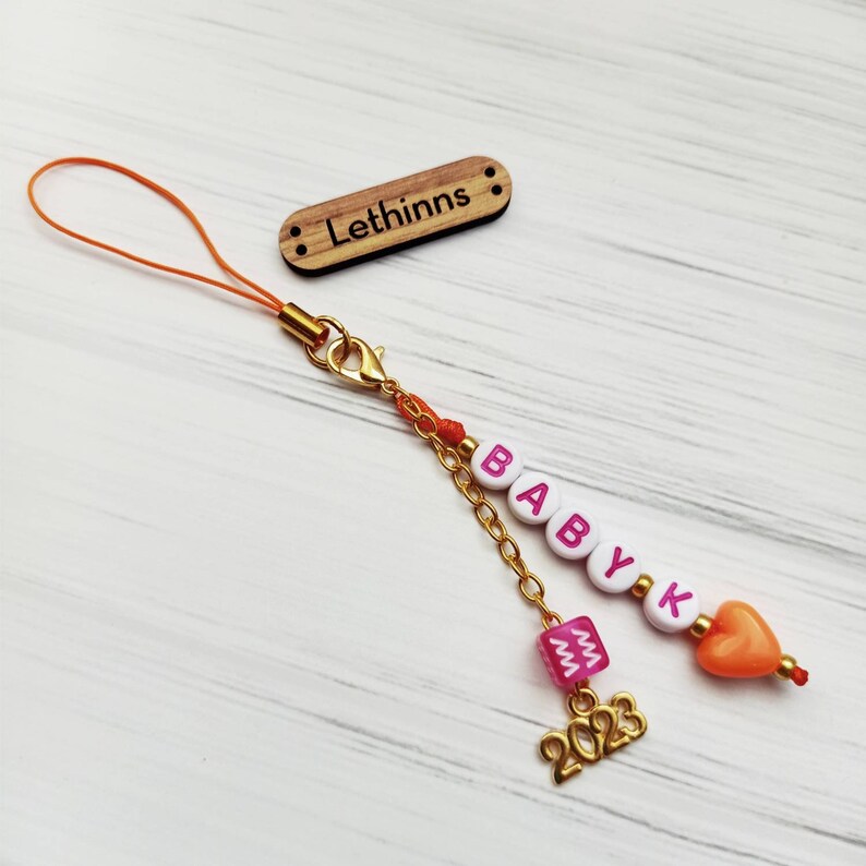 New Mom Gift, Baby Name and Zodiac Sign, Mommy Phone Charm, Gift for ...