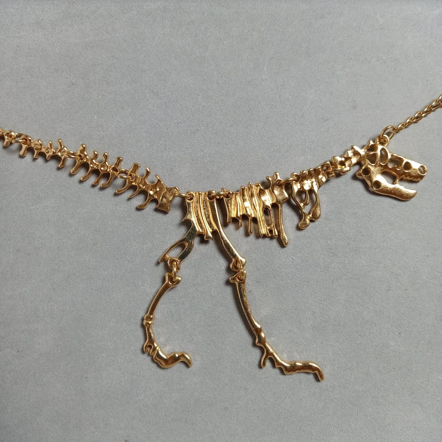 T-rex DINOSAUR Skeleton Necklace, Dinosaur Pendant Necklace Fashion ...