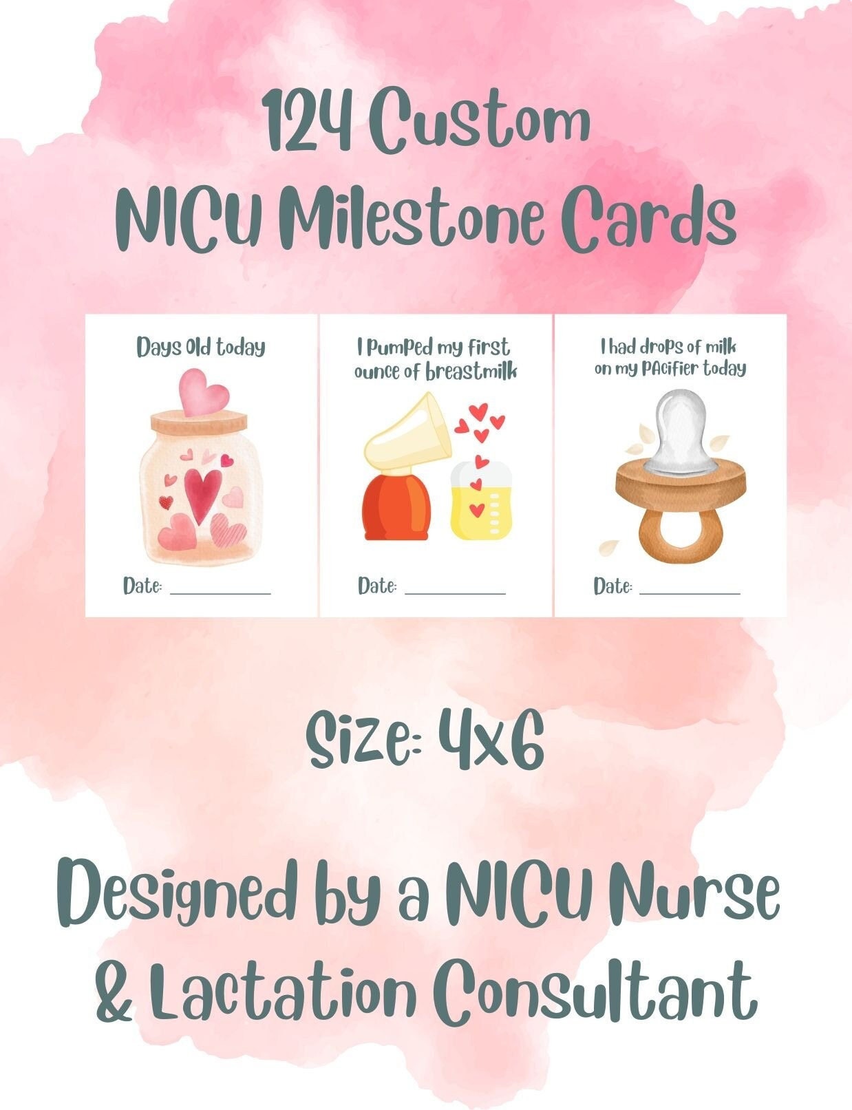 New!!! 124 Custom Themed NICU Milestone Cards for Premature GIRL/BOY ...