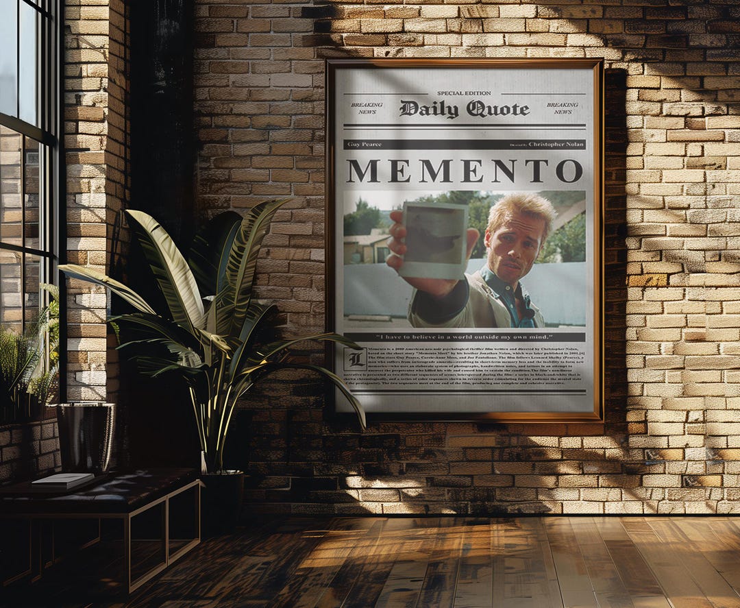 Memento, Movie Poster, Guy Pearce, Christopher Nolan, Film Poster ...