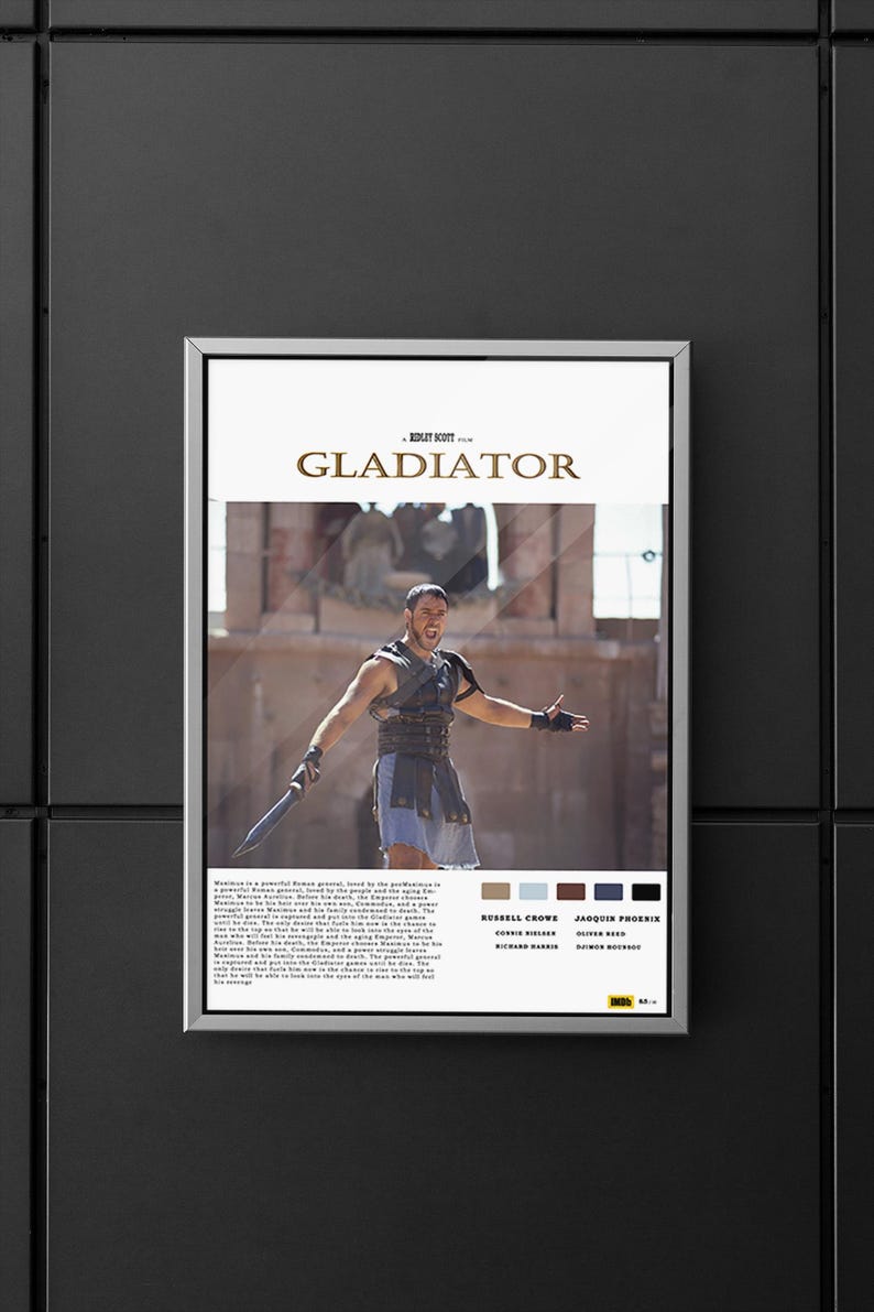 Gladiator Poster, Gladiator Movie Russell Crowe, Ridley Scott, Wall Art ...