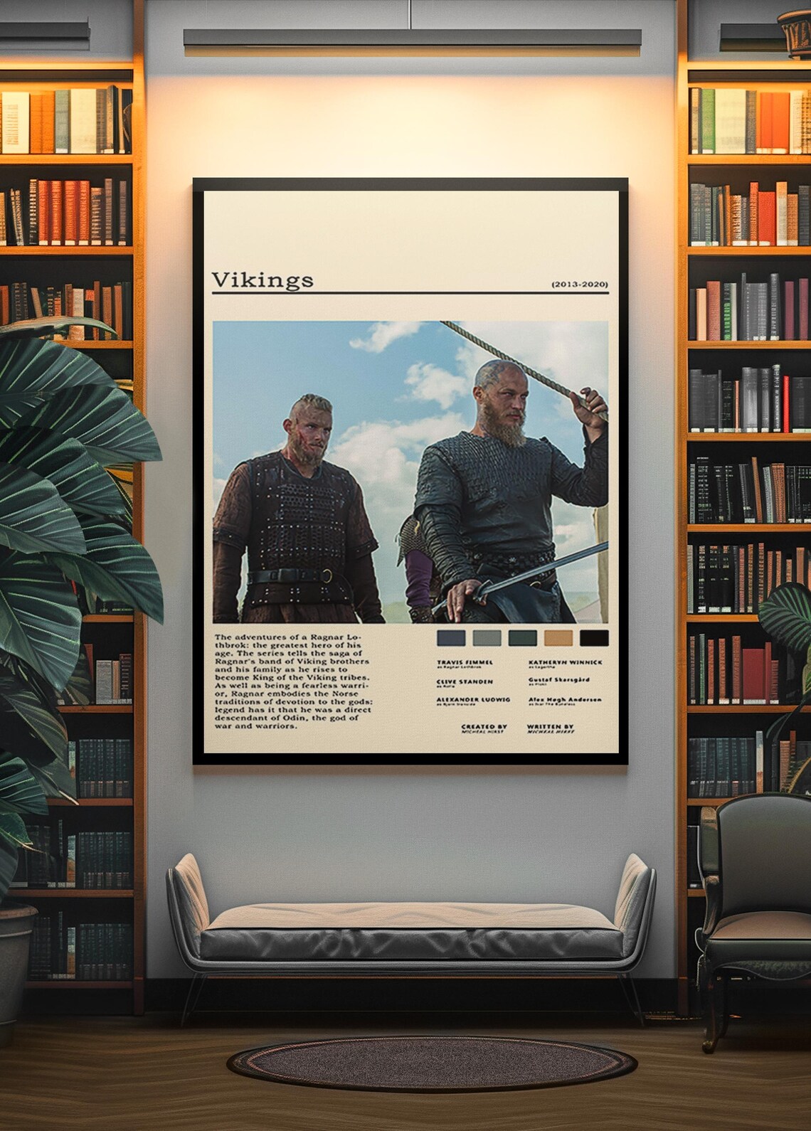 Ragnar Lothbrok & Bjorn Ironside Poster, Vikings Tv Series, Wall Art ...