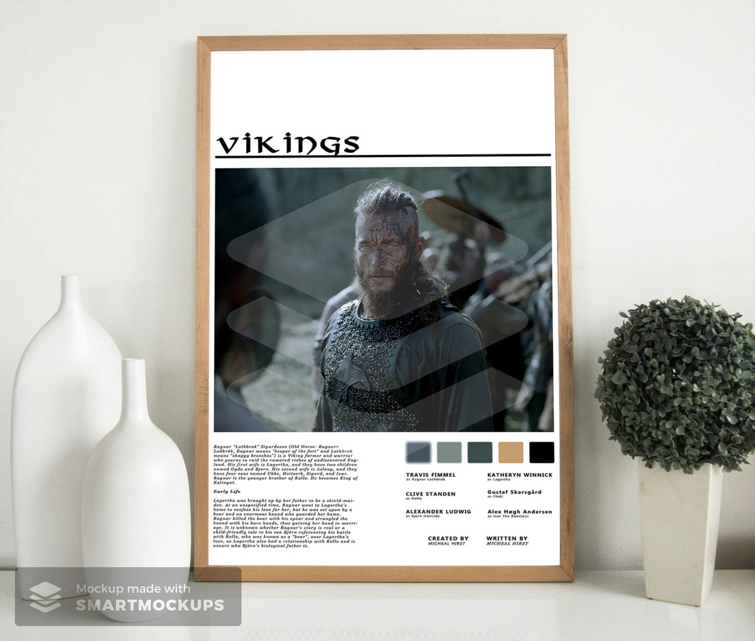 Vikings Tv Series, King Ragnar Lothbrok Poster, Wall Art, Wall Decor ...