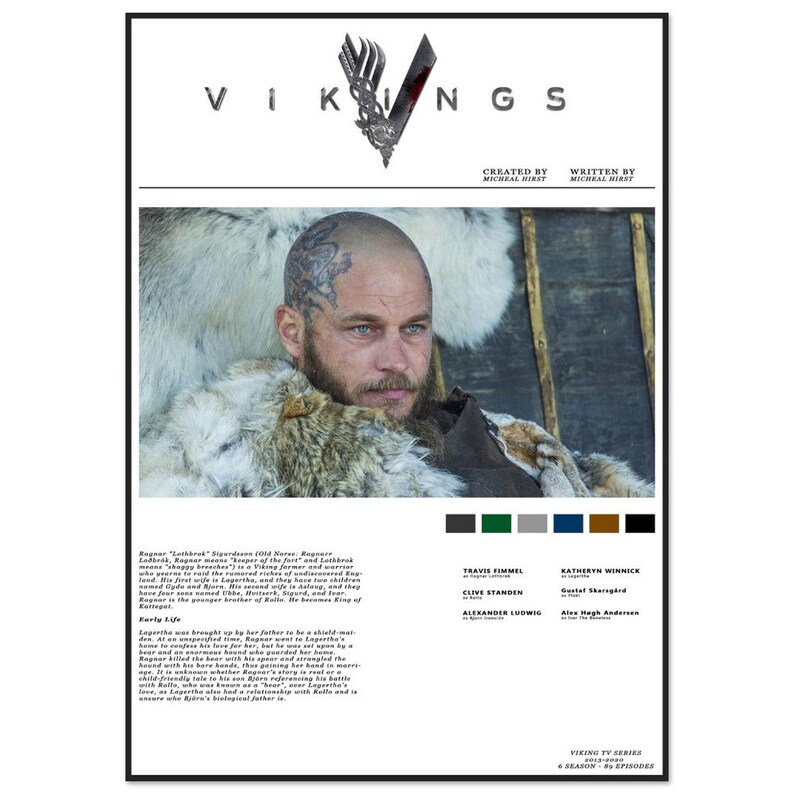 Ragnar Lothbrok Poster, Vikings, Wall Art, Wall Decor, King Ragnar - Etsy