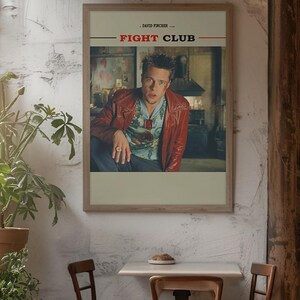 Fight Club Tyler Durden - Brad Pitt Movie Poster, David Fincher, Wall ...