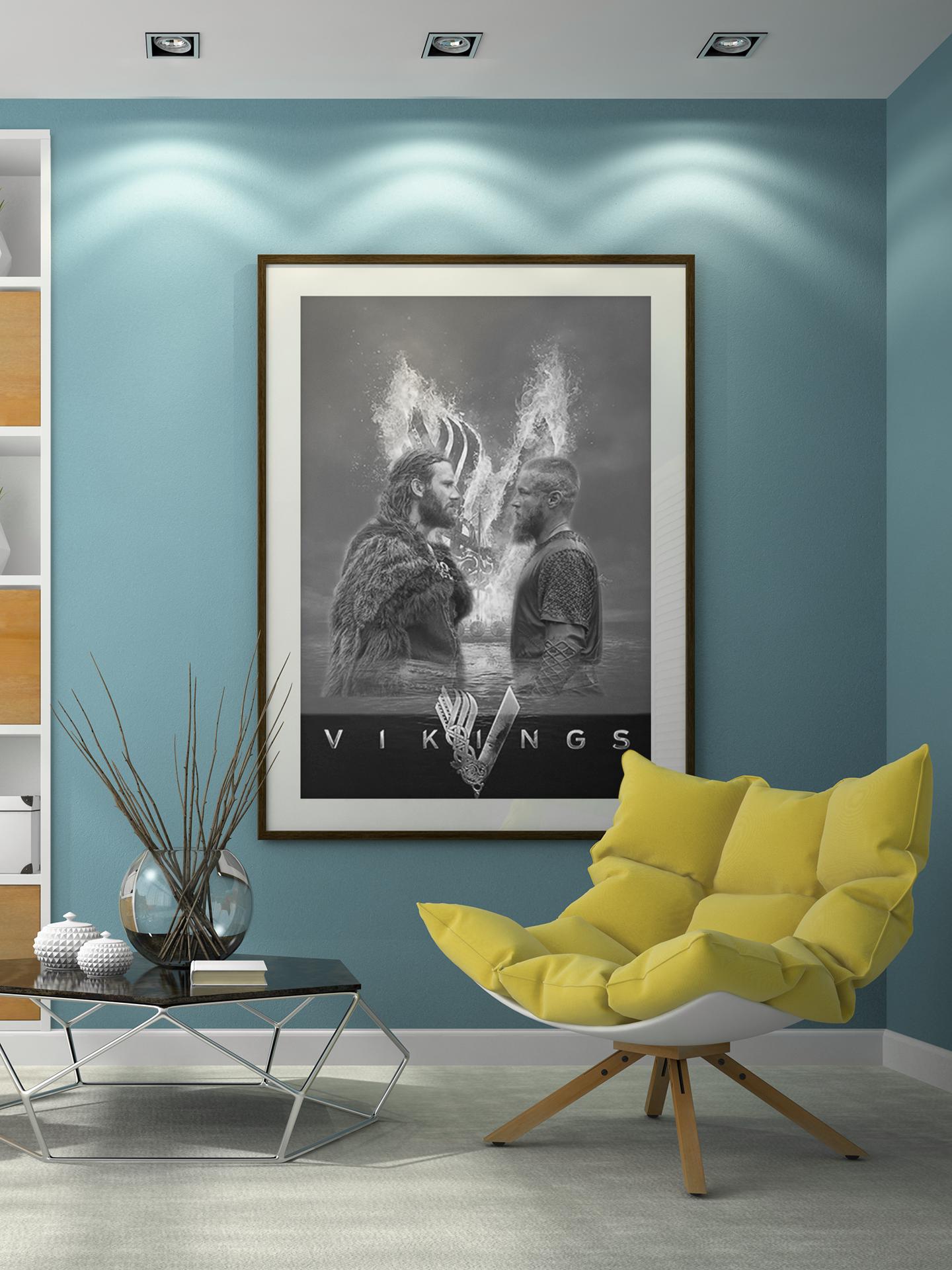 Ragnar Lothbrok and Rollo Poster, Vikings, Wall Art, Wall Decor, King ...