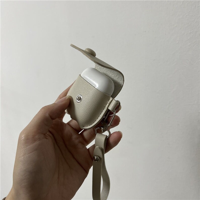 Vegan Leather Personalized Airpods Case With a Strap AirPod Cover ...