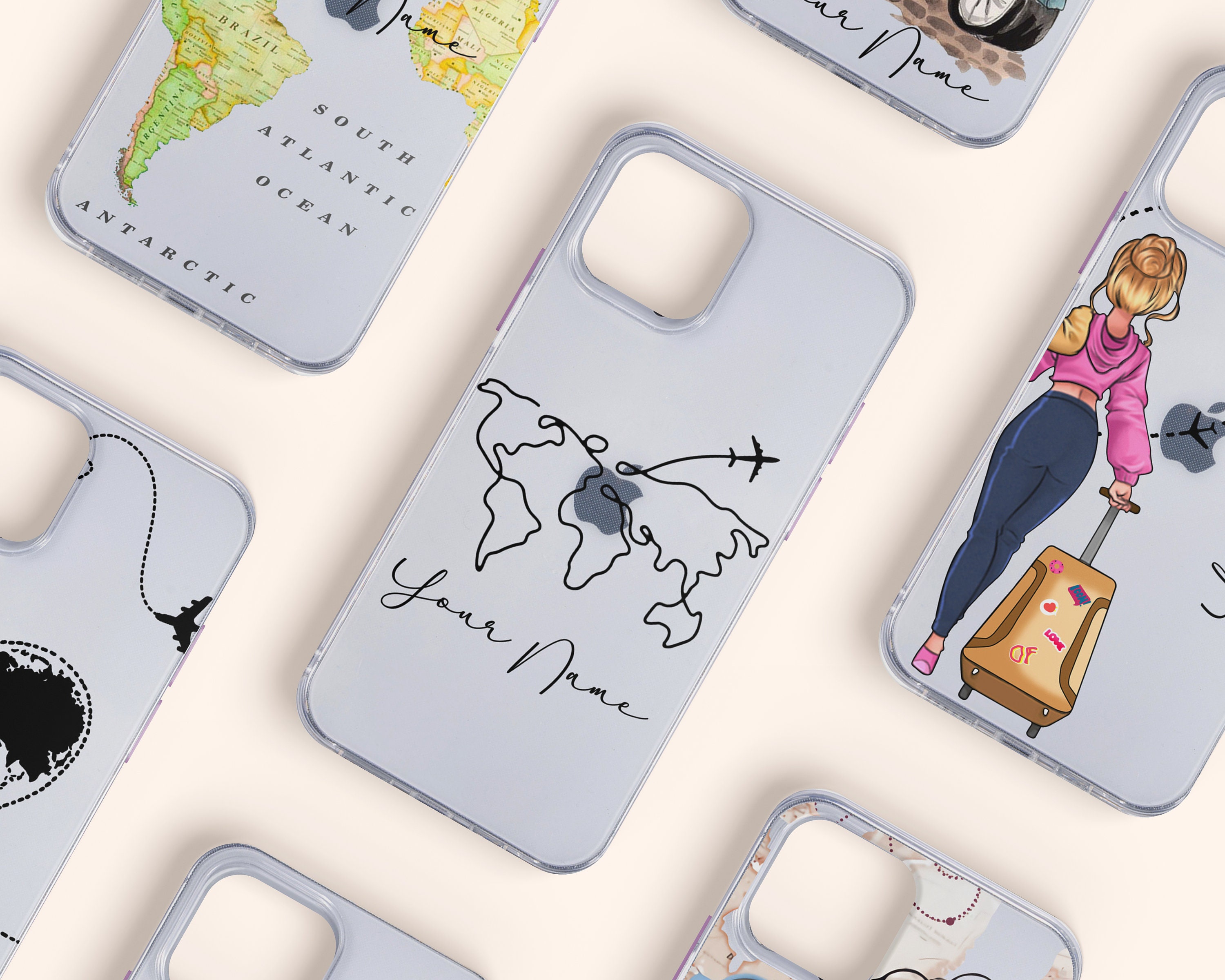 Travel Personalized iPhone Case Custom iPhone Cover Name - Etsy