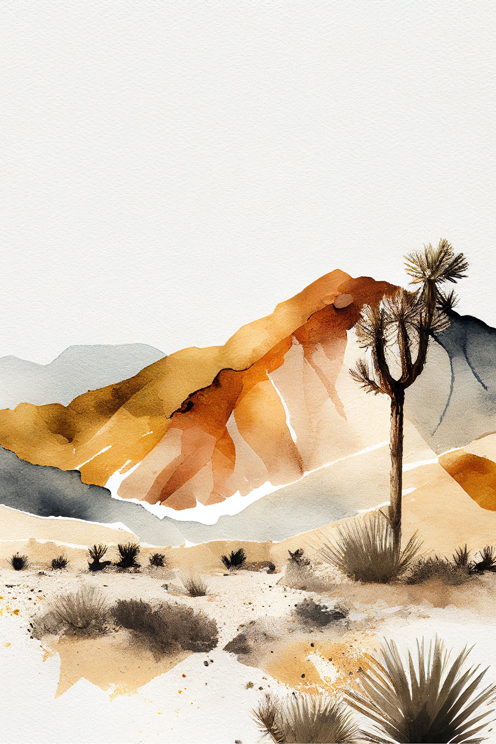 Digital Download Desert Landscape Poster Aquarell / Watercolor ...