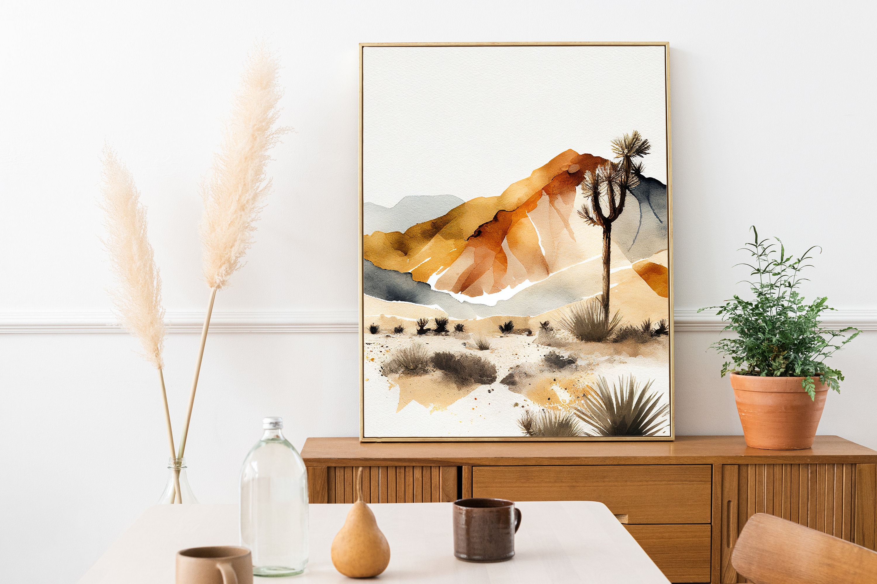 Digital Download Desert Landscape Poster Aquarell / Watercolor ...