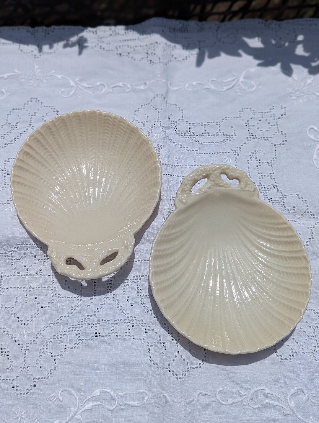 Pair of Vintage Belleek Shell Dishes in Shell Shape - Etsy